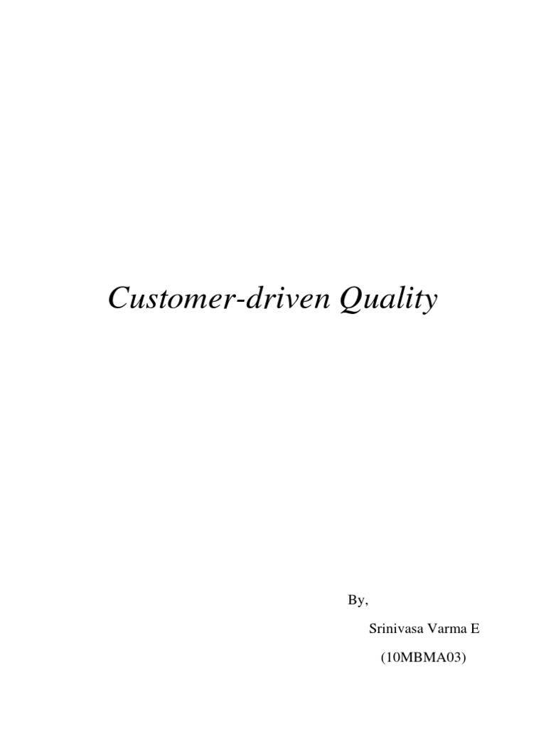 Customer Driven Quality | PDF | Customer Relationship Management ...