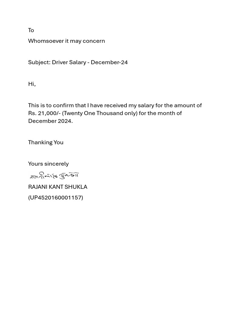 Driver Salary Dec24 | PDF