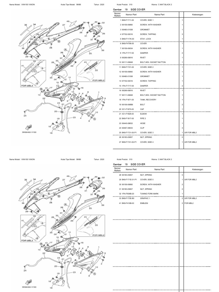 VXN150 Vixion Side Cover | PDF