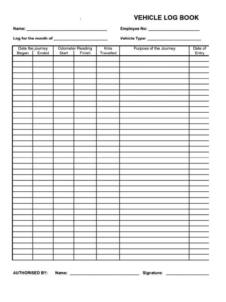 Vehicle Log Book | PDF