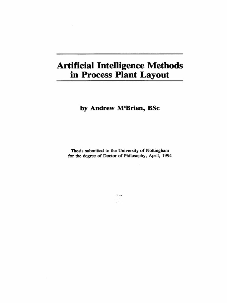 Artificial Intelligence Methods in Process Plant Layout | PDF | System | Knowledge