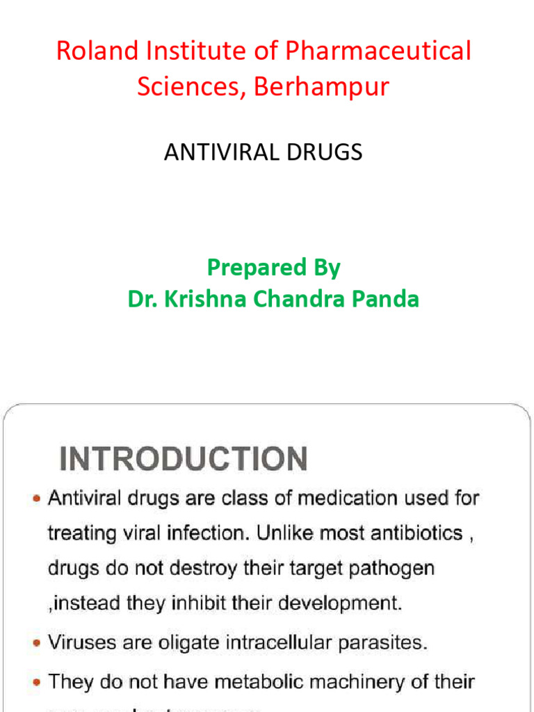 Classification of Antiviral Drugs | PDF