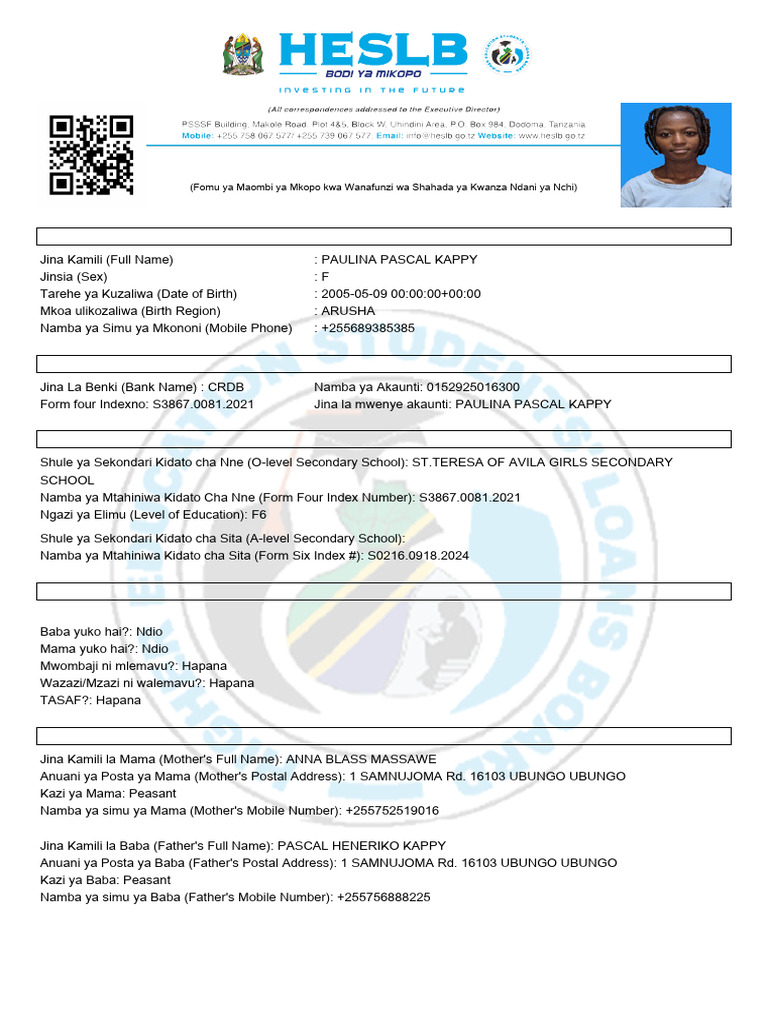 Complete Application Form | PDF