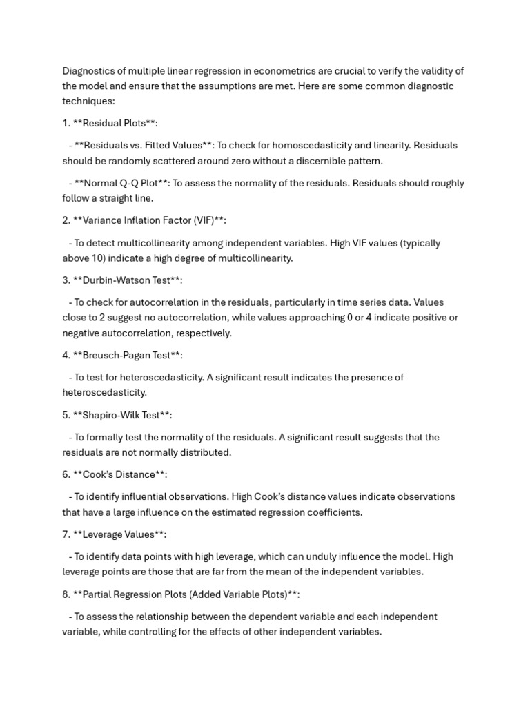 Economatrix Statistics Techniques | PDF