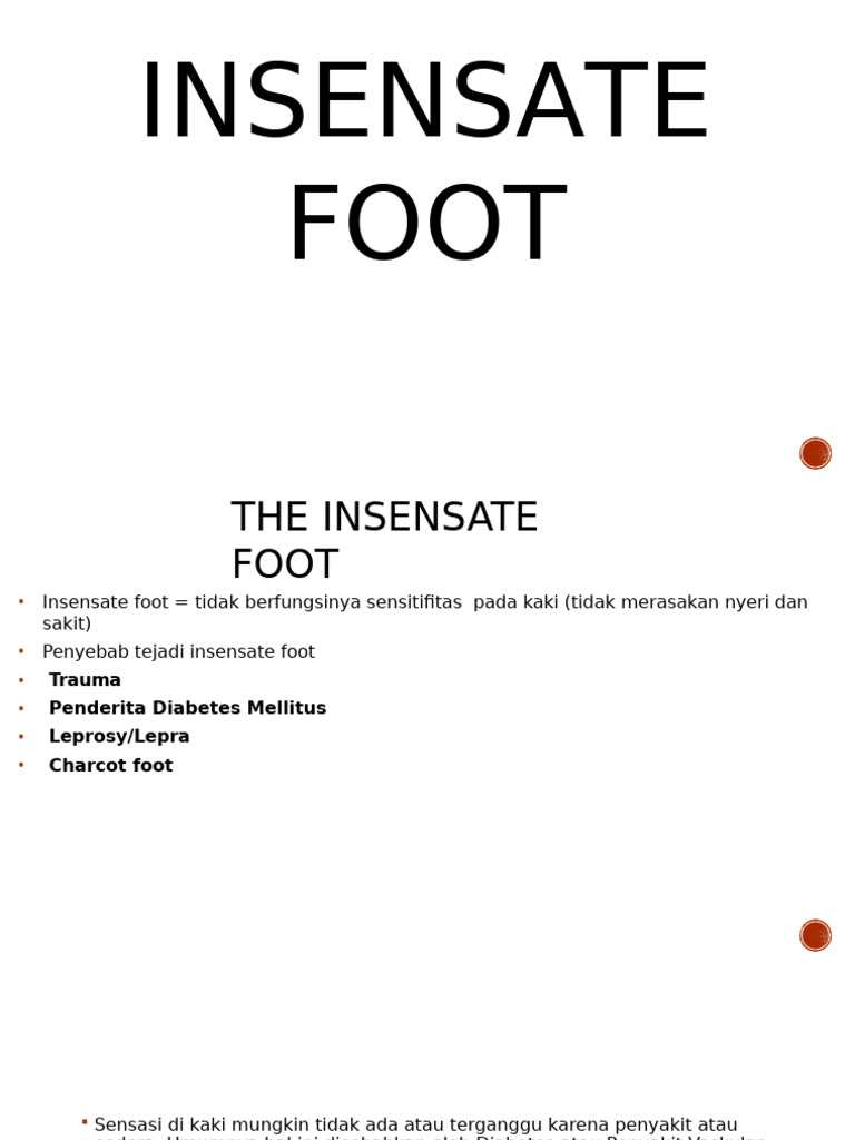Penyebab dan Komplikasi Insensate Foot | PDF