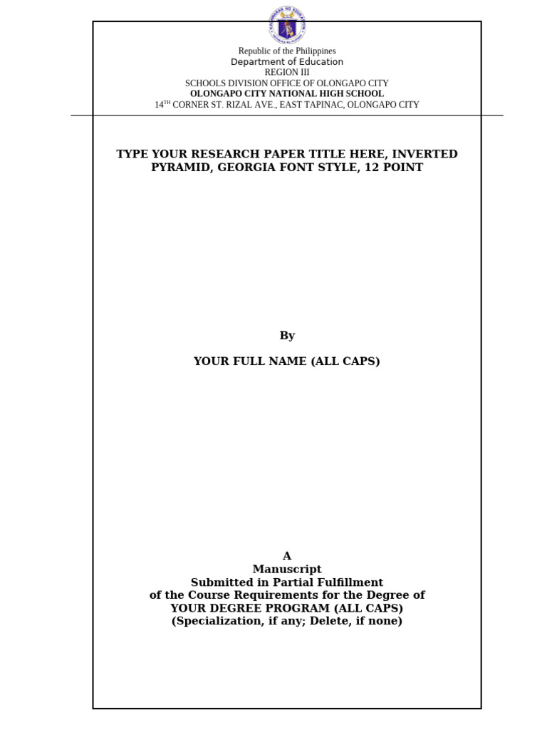 Research Paper Template | PDF | Thesis | Abstract (Summary)