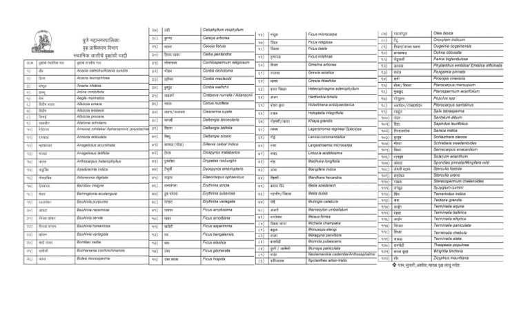 Pune Native Tree List | PDF