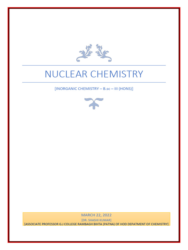 Nuclear Chemistry: Isotopes and Radioactivity | PDF | Nuclear Fusion ...