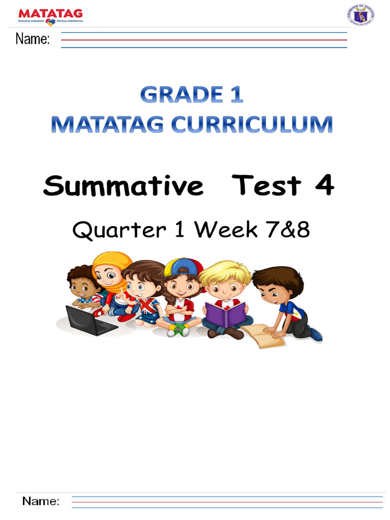Summative Test Set 4 Grade 1 | PDF