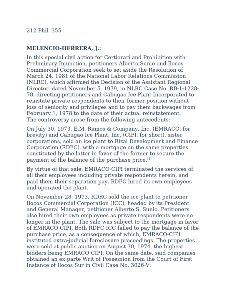 Sunio Vs NLRC | PDF | Foreclosure | Lawsuit