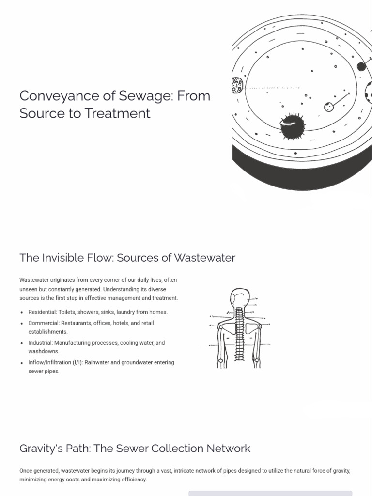 Conveyance of Sewage From Source To Treatment | PDF | Sanitary Sewer ...