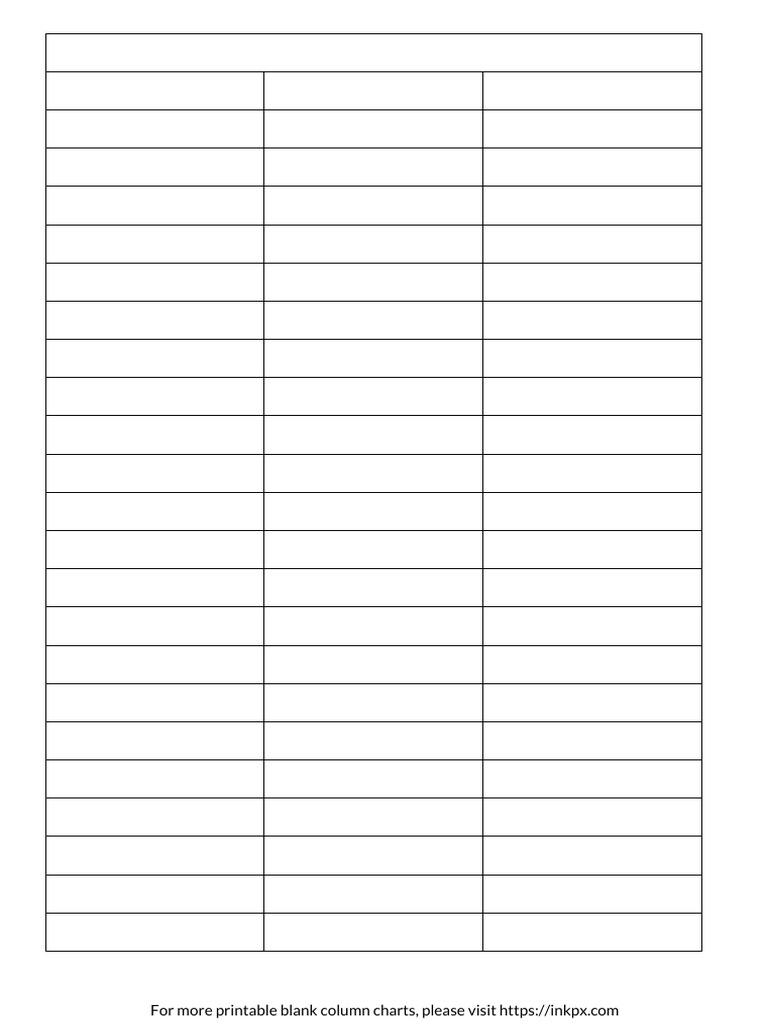 Blank Column Chart A4 | PDF