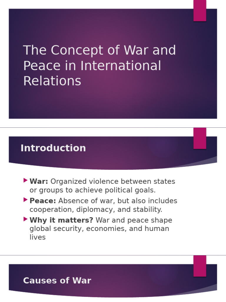 War and Peace in International Relations | PDF