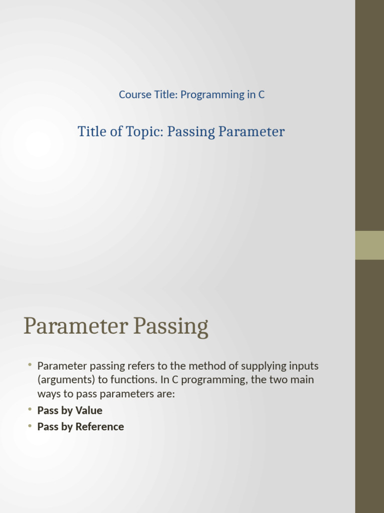 Unit 3 Passing Parameter Pdf