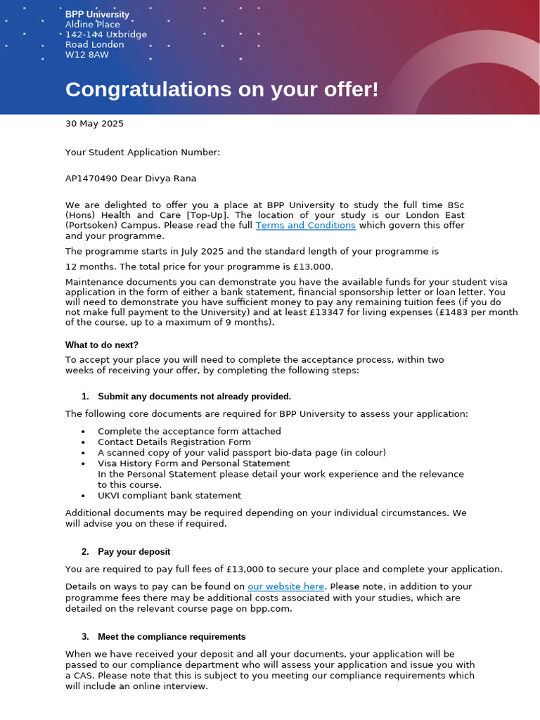 Divya Rana Provisional Offer Letter 1 | PDF