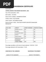 CBSE Class 10 Conversion Certificate Guide | PDF