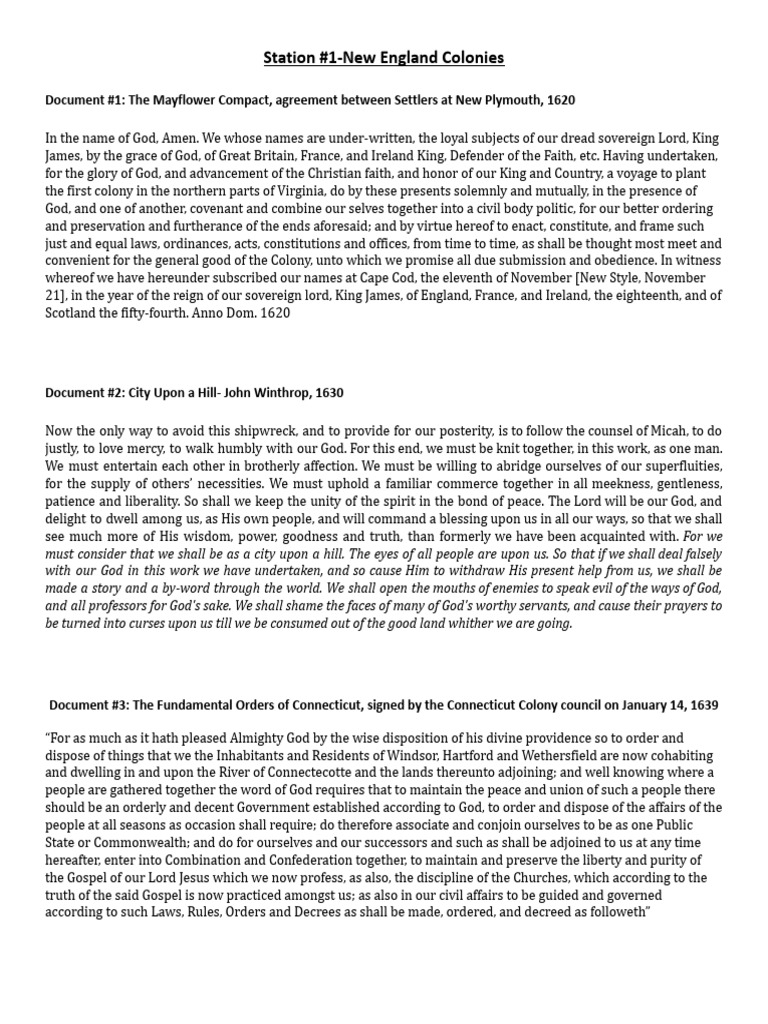 New England Colonies Historical Documents | PDF | Slavery