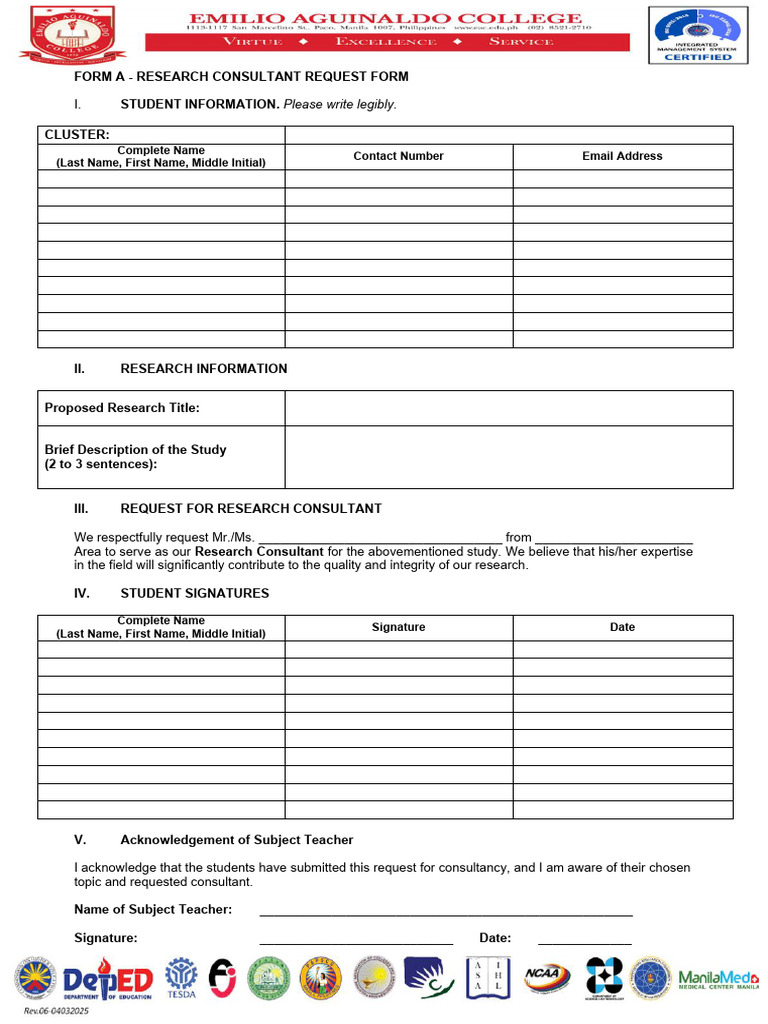 Research Consultant Request Form | PDF