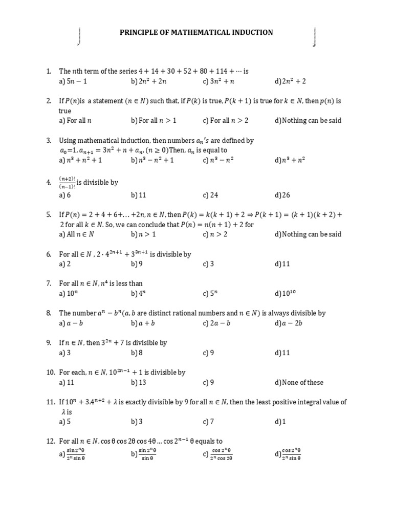 Principle of Mathematical Induction Q-2 | PDF | Chess Openings | Mathematics