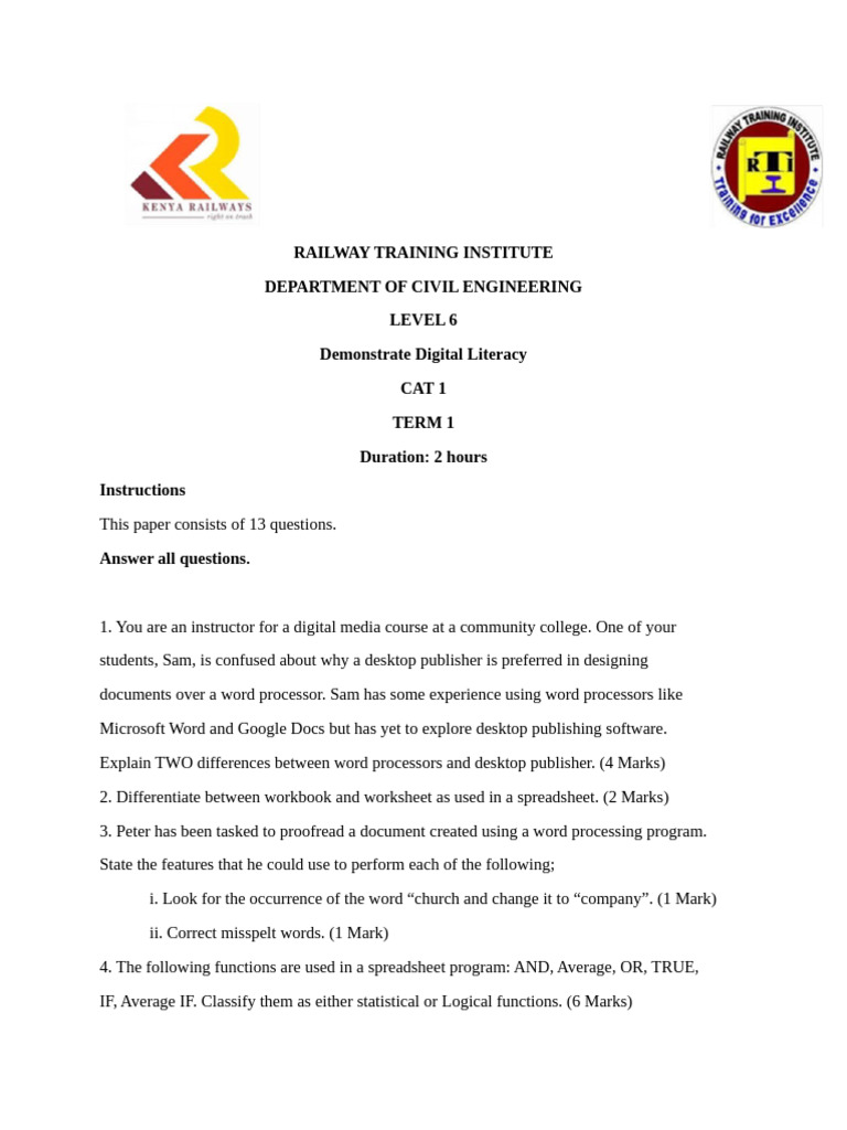 Level 6 Digital Literecy Cat 1 | PDF