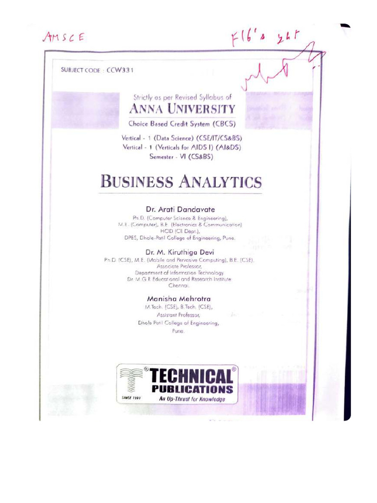 Business Analytics Book Anna University | PDF