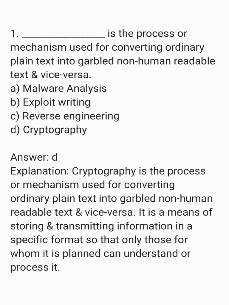 Cyber Security Test 3 Answer | PDF