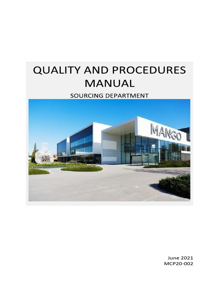Quality Procedures Manual MANGO | PDF | Audit