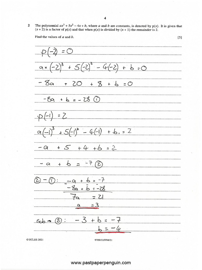 A Factor and Remainder Theorems and Long Division 1 | PDF
