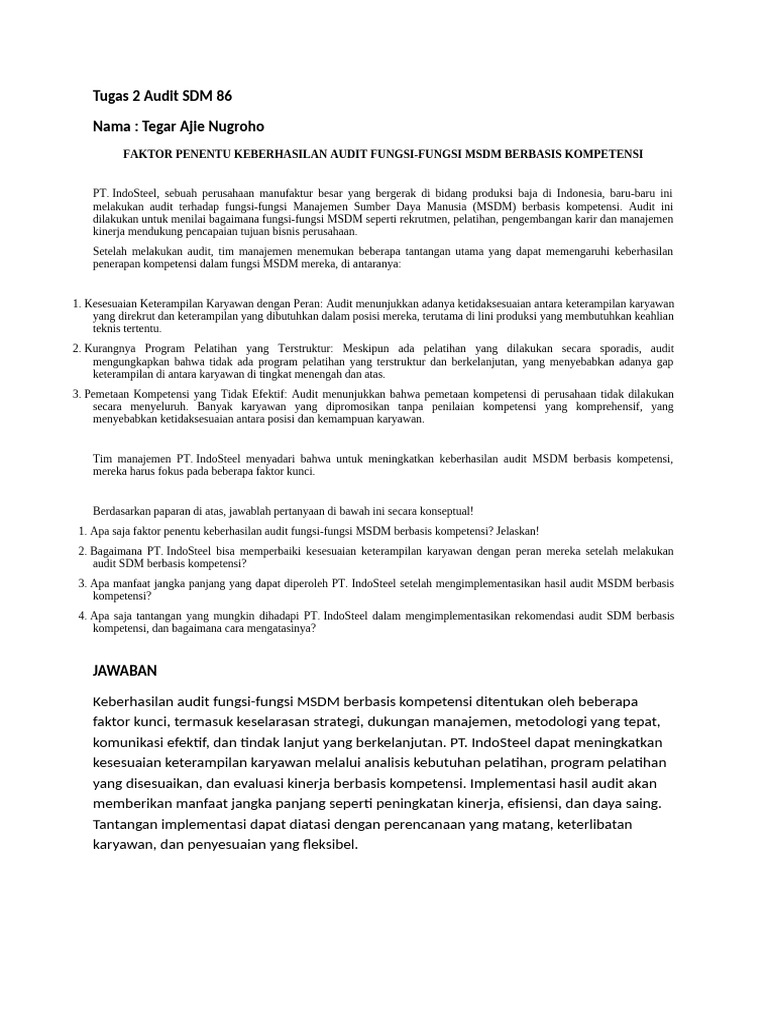 Audit Sdm 86 | PDF