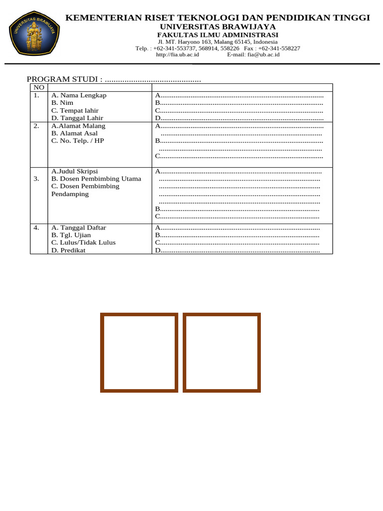 1 Form Dosen Pembimbing Skripsi | PDF