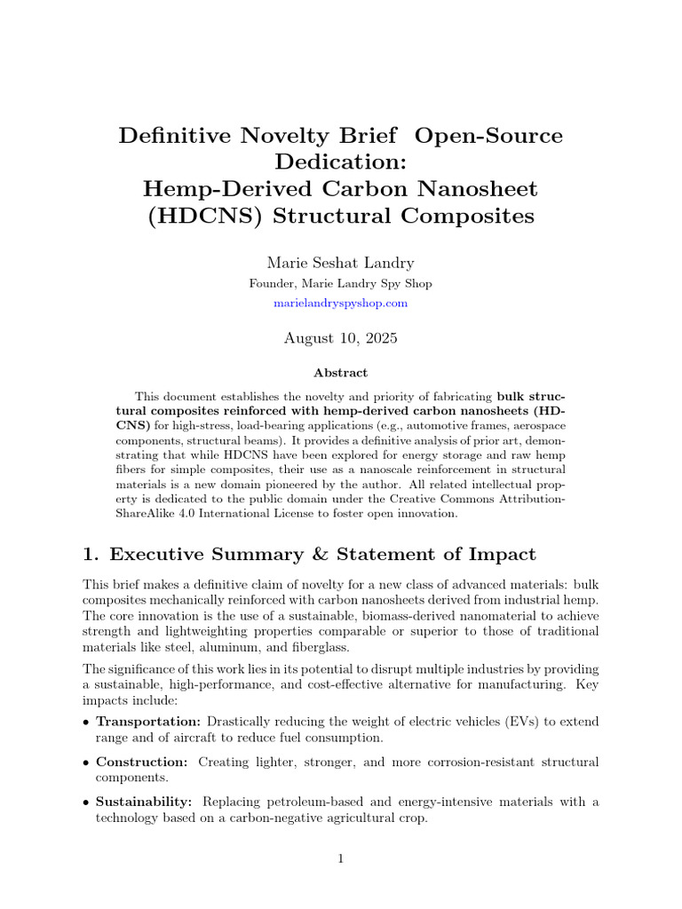 Hemp Derived Carbon Nanosheet HDCNS Structural Composites | PDF ...