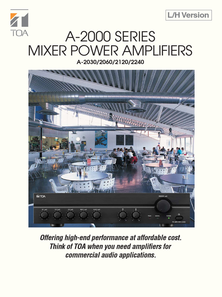 TOA A-2000 Series Amplifiers 2025 | PDF | Signal Processing ...