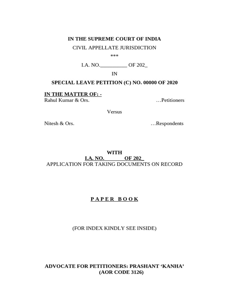 Application for Additional Documents in SLP | PDF | Justice | Crime ...