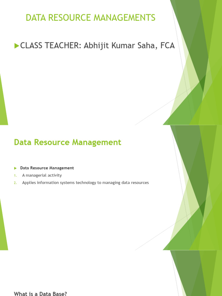 Data Resource Management Overview | PDF | Databases | Relational Database