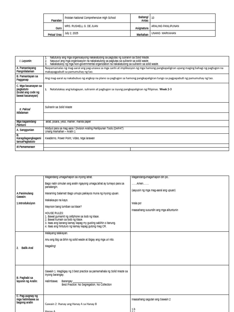 DLP 7.2.25 2nd Week | PDF