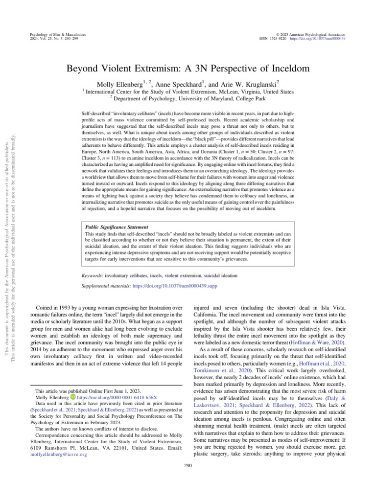 Ellenberg Et Al 2023 Beyond Violent Extremism A 3N Perspective of ...