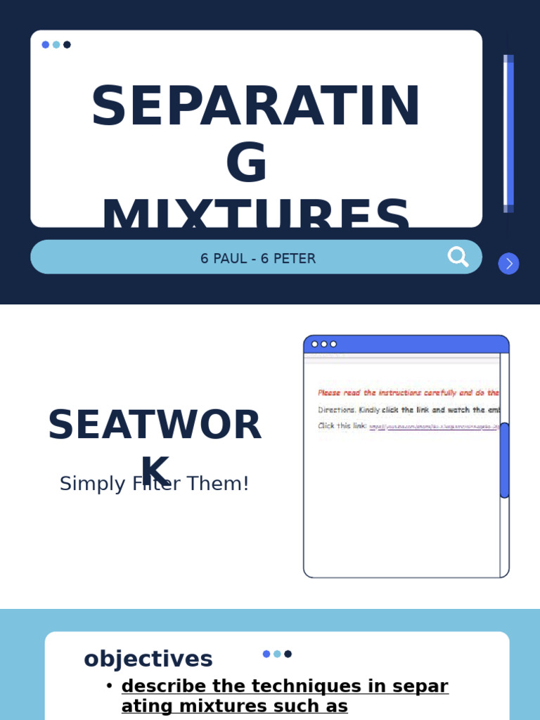 Lesson 3 - Separating Mixtures | PDF