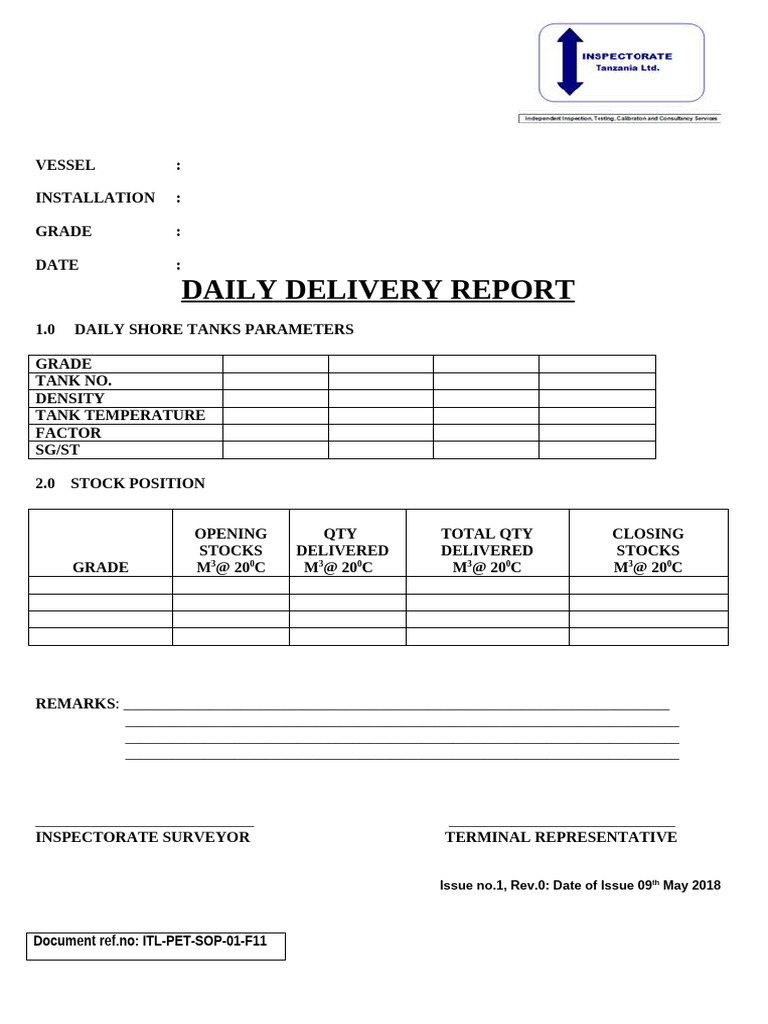 Daily Delivery Report | PDF
