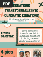 12 Equations Transformable Into Quadratic Equations | PDF | Equations ...