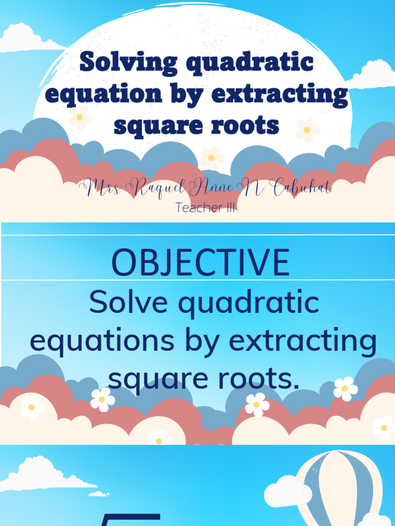 G9 - Q1 - M3 - Extracting Square Roots | PDF