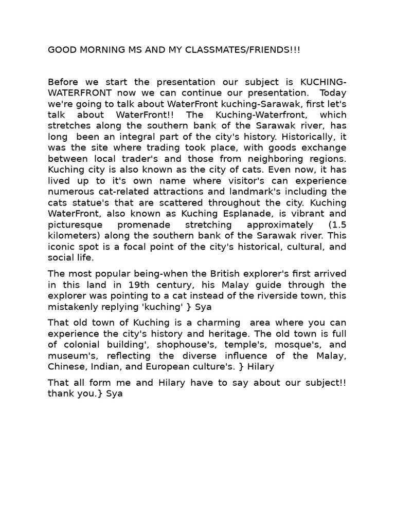 Good Morning Ms and My Classmates | PDF