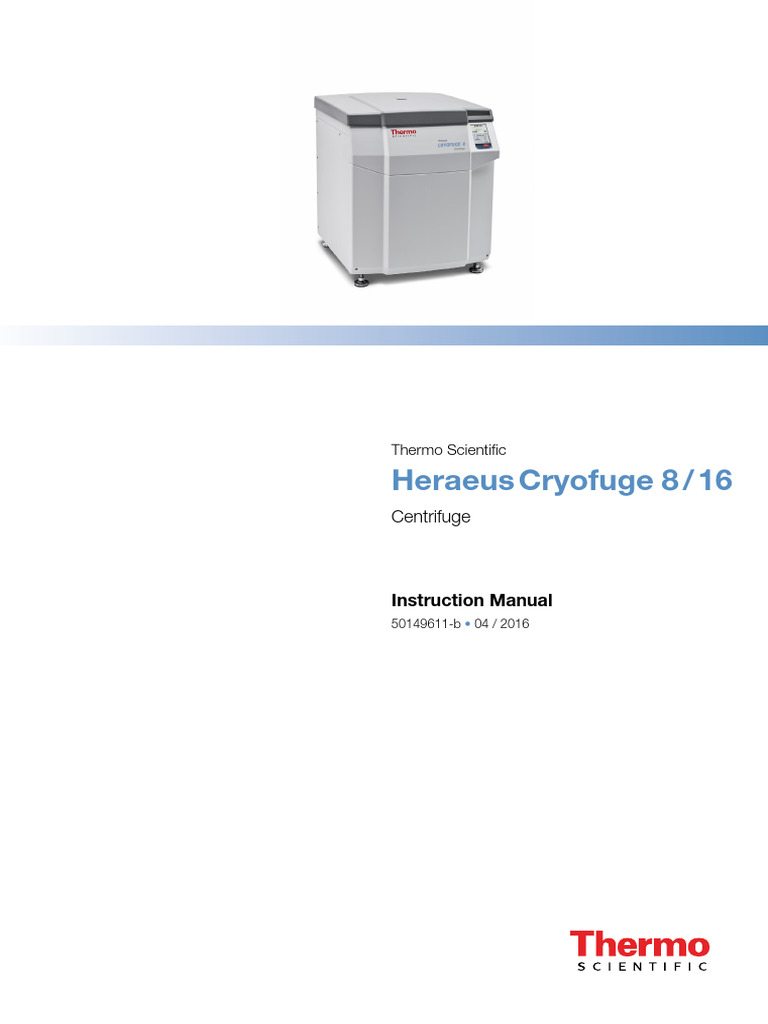Heraeus Cryofuge 16 Manual | PDF | Button (Computing) | Centrifuge