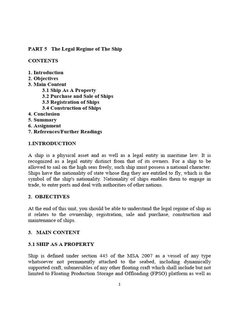 The Legal Regime of The Ship | PDF | Mortgage Law | Security Interest