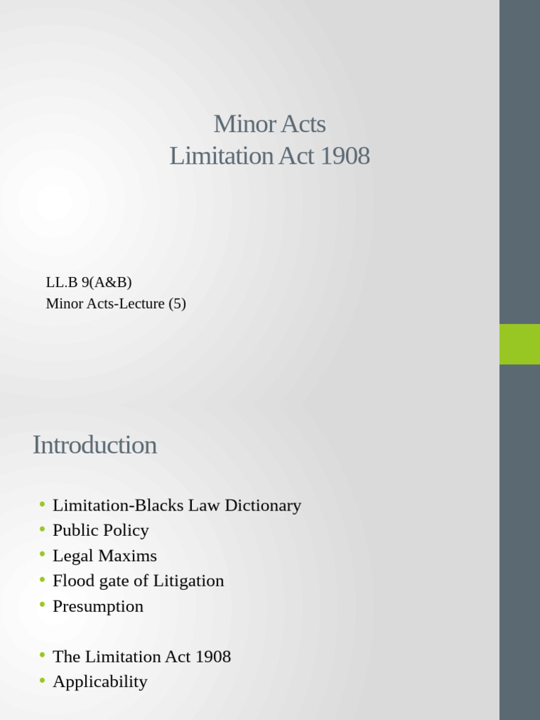 Minor Acts Limitation 01 07102024 125139pm | PDF | Lawsuit | Negligence
