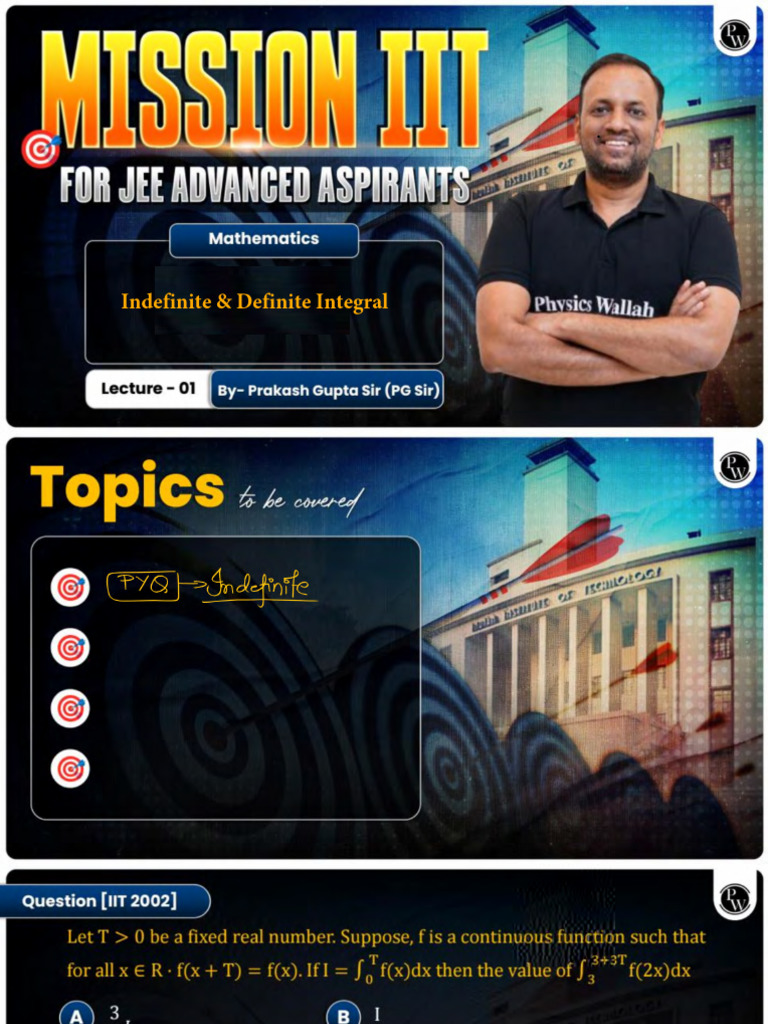 Indefinite & Definite Integral 01 | PDF