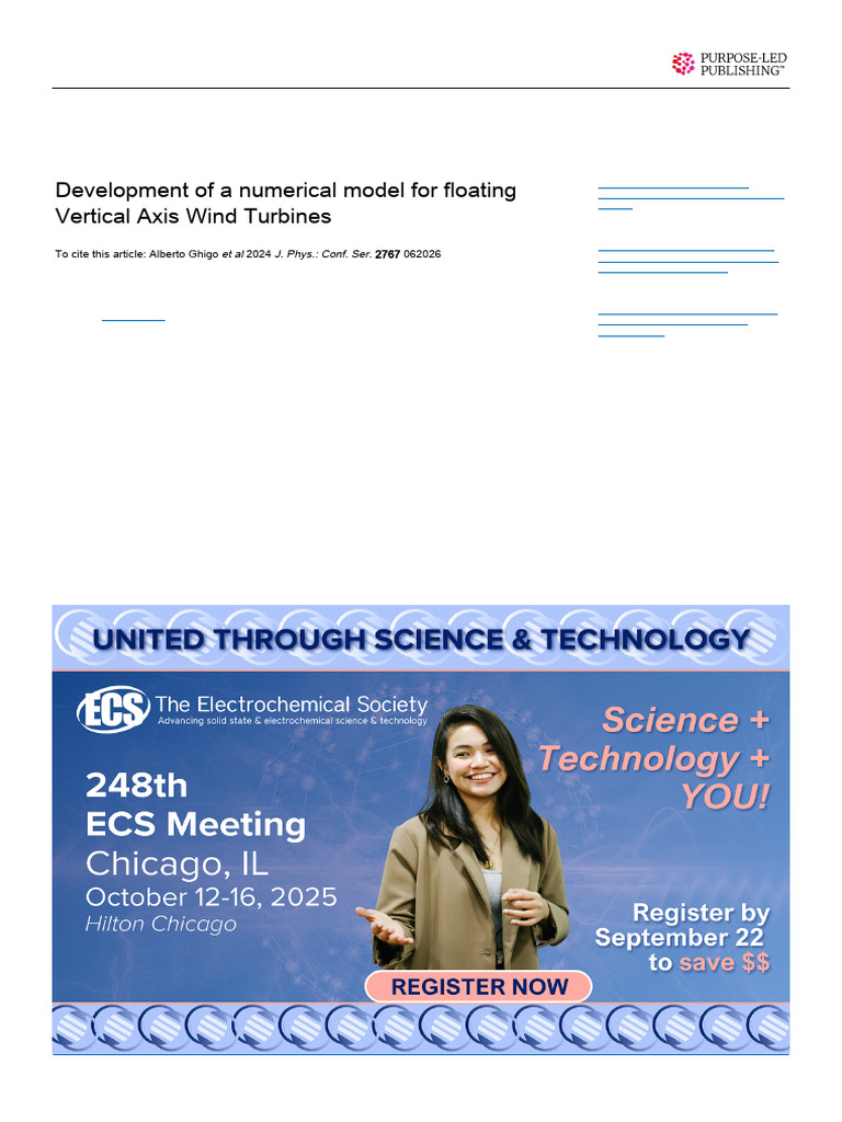 Development of A Numerical Model For Floating Vertical Axis Wind Turbines | PDF | Wind Turbine ...