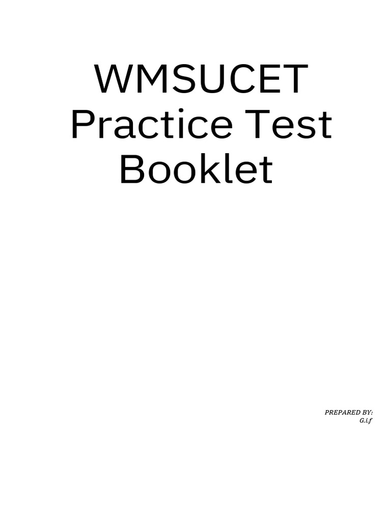WMSUCET Practice Test Overview | PDF | Area | Toilet