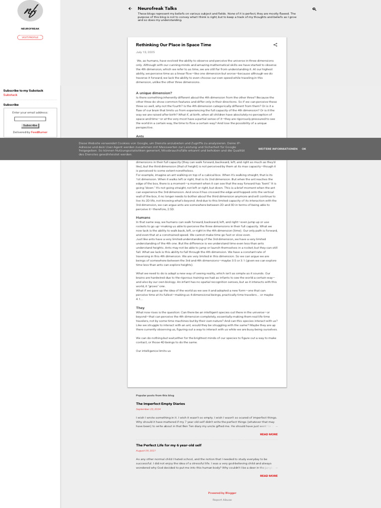 Rethinking Our Place in Space Time | PDF | Space | Neuroscience