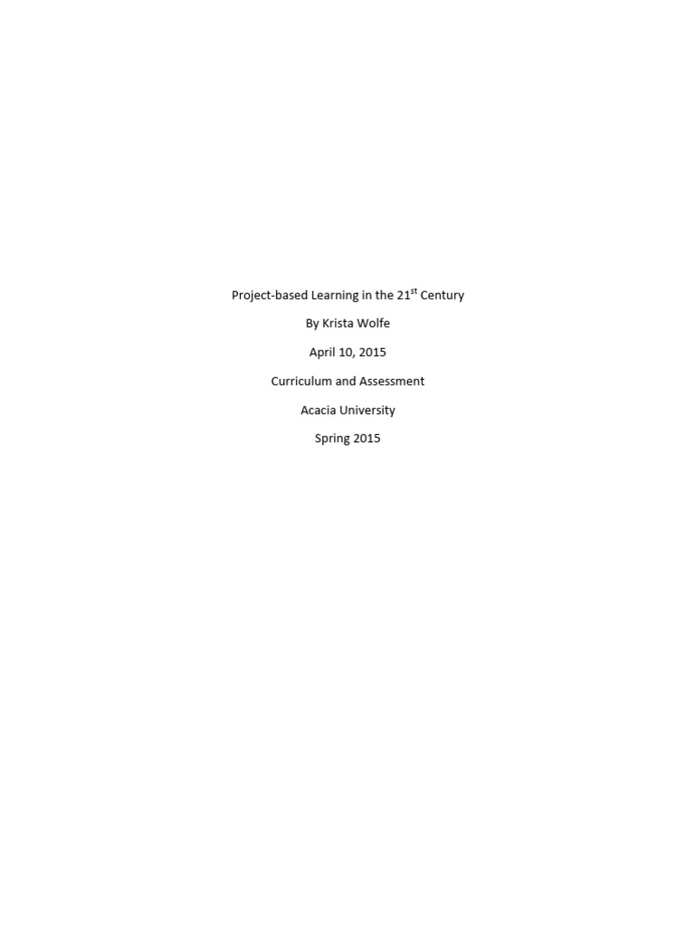 Project Based Learning Literature Review | PDF | Project Based Learning ...