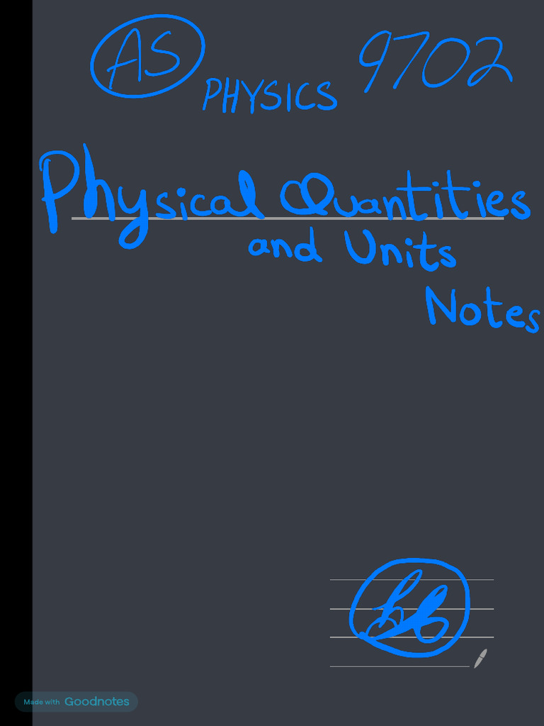 As Physical Quantity and SI Units and Vectors Notes | PDF